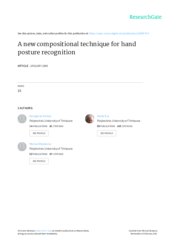 (PDF) A new compositional technique for hand posture recognition