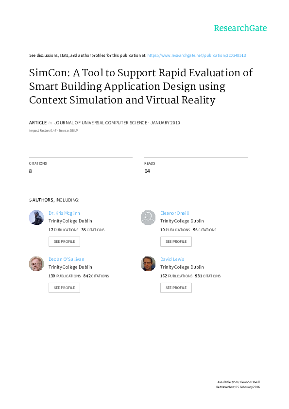 (PDF) SimCon: A Tool to Support Rapid Evaluation of Smart Building ...