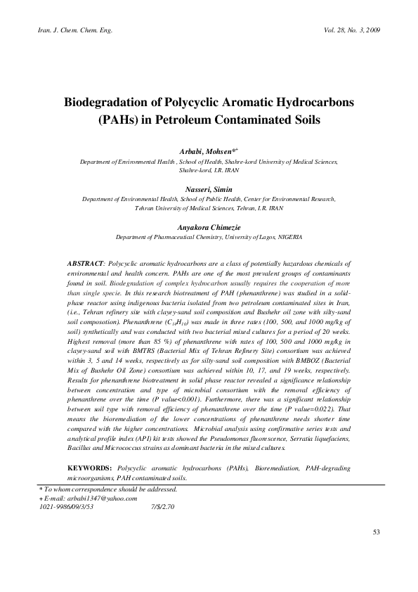 (PDF) Biodegradation of polycyclic aromatic hydrocarbons by a halophilic microbial consortium