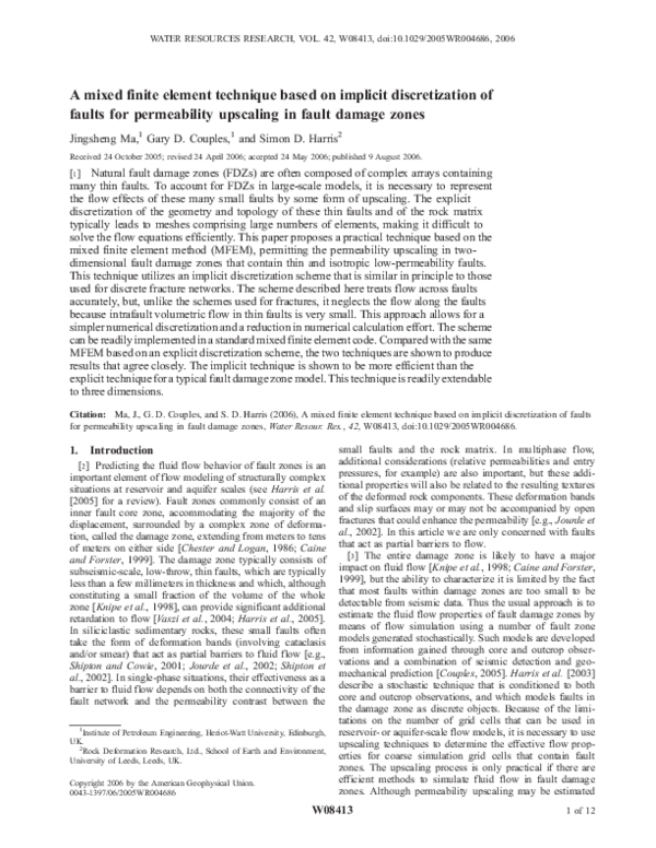 Pdf A Mixed Finite Element Technique Based On Implicit Discretization