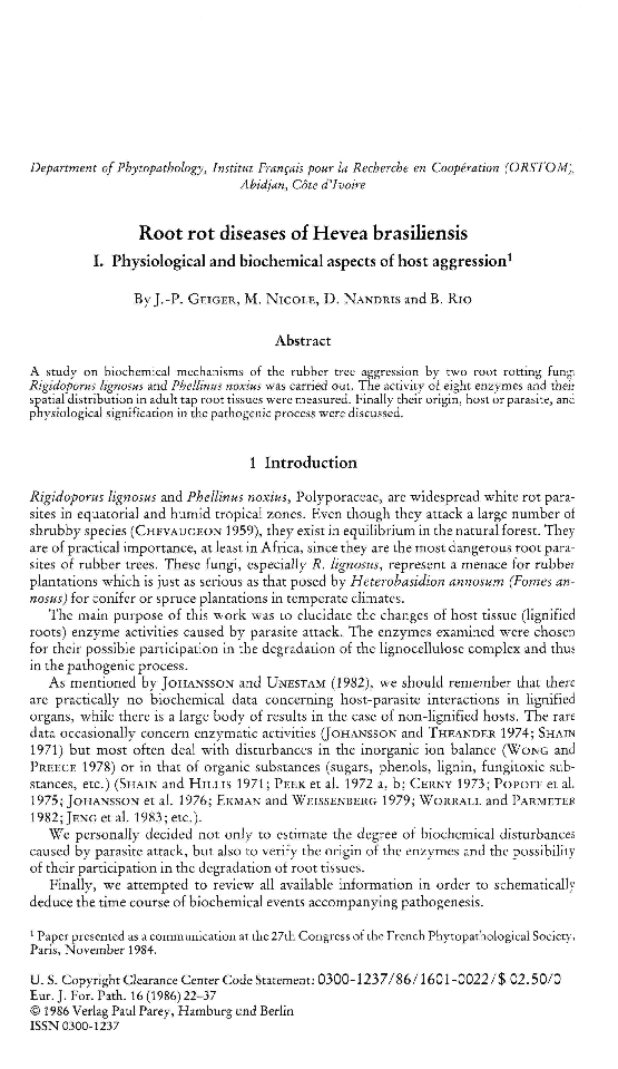 (PDF) Root rot diseases of Hevea brasiliensis