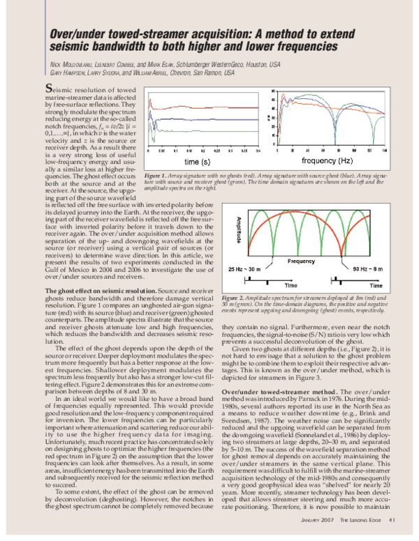 (PDF) Over/under towed-streamer acquisition: A method to extend seismic ...