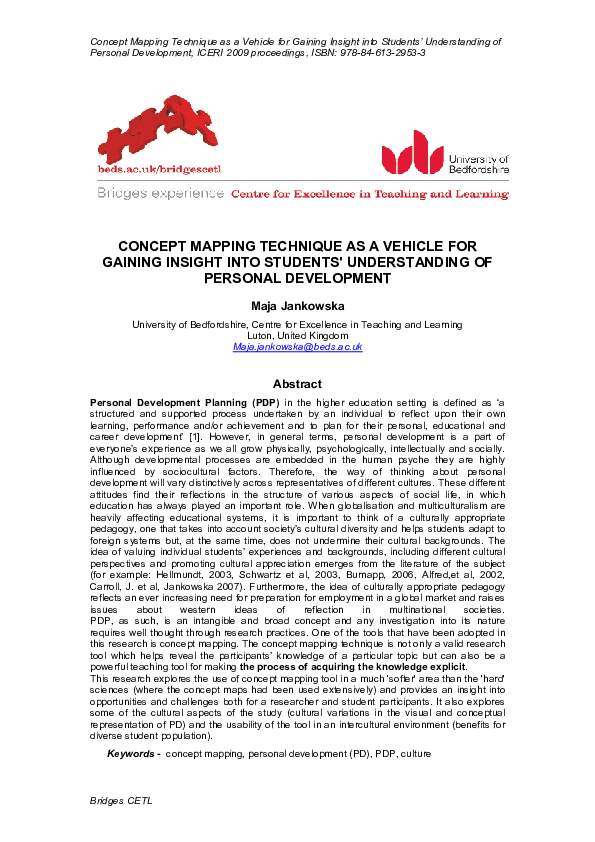 (PDF) Concept mapping technique as a vehicle for gaining insight into ...
