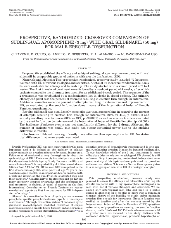 (PDF) PROSPECTIVE, RANDOMIZED, CROSSOVER COMPARISON OF SUBLINGUAL ...