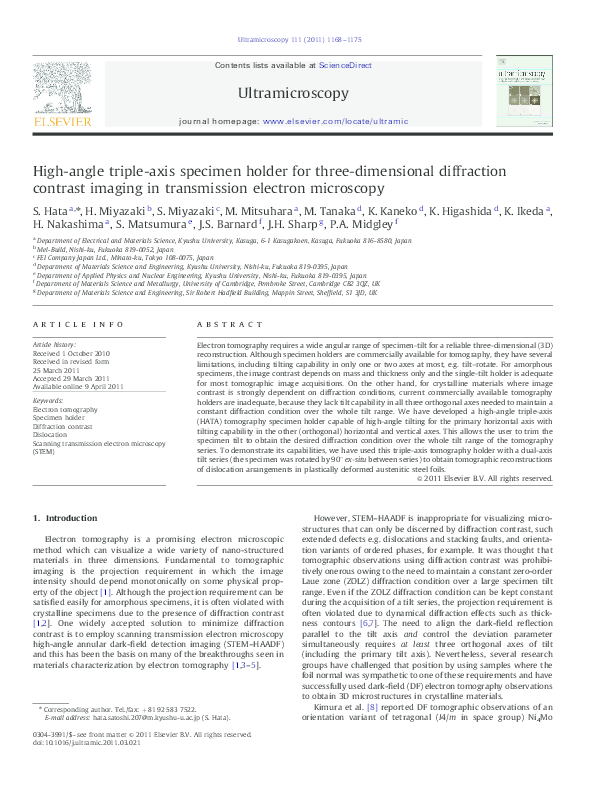 (PDF) Electron Diffraction Based Tilt Angle Measurements in Electron ...
