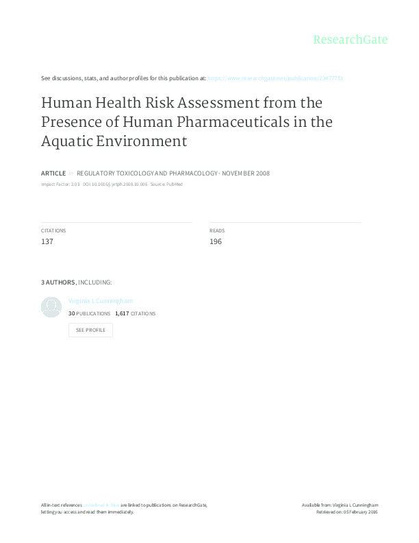 (PDF) Human health risk assessment from the presence of human ...