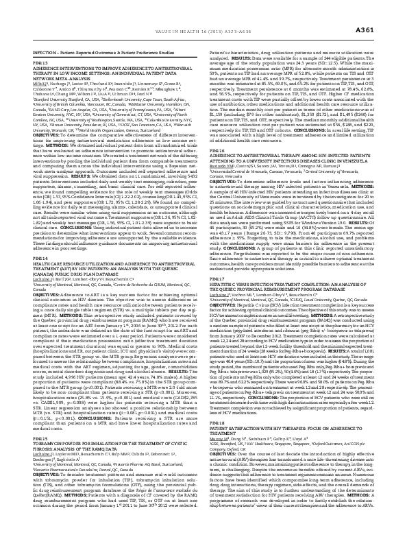 (PDF) Patient Satisfaction with HIV Therapies: Focus on Adherence to ...
