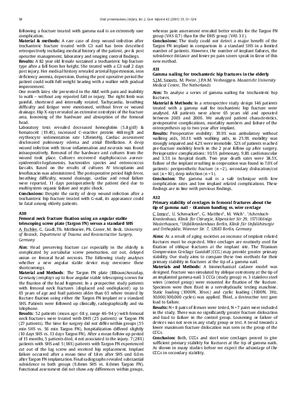 (PDF) A30 Femoral neck fracture fixation using an angular stable ...