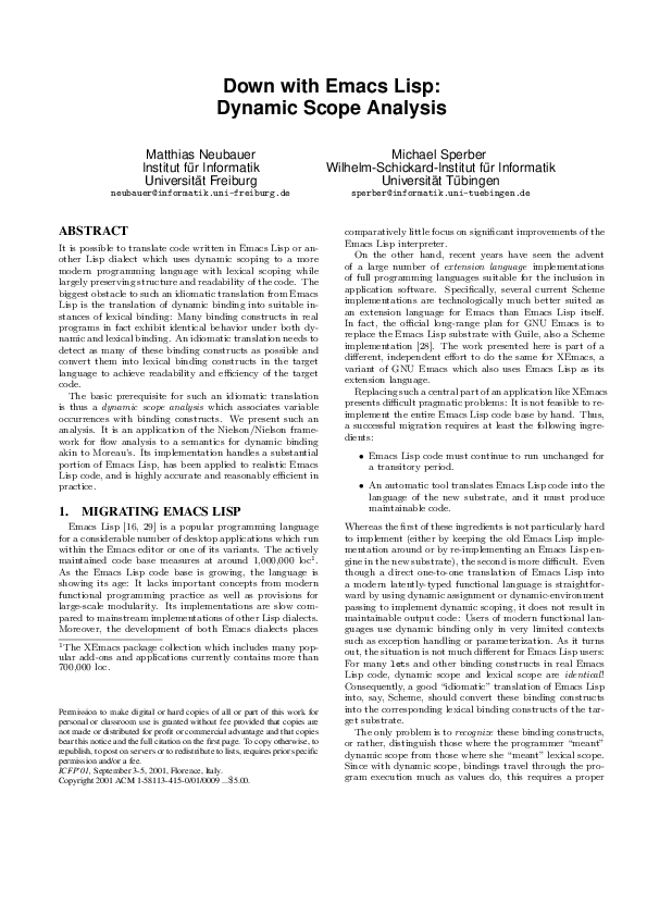 (PDF) Down with Emacs Lisp