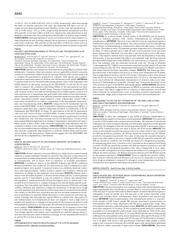 (PDF) Validity and responsiveness of the EQ-5D and the KIDSCREEN-10 in children with ADHD