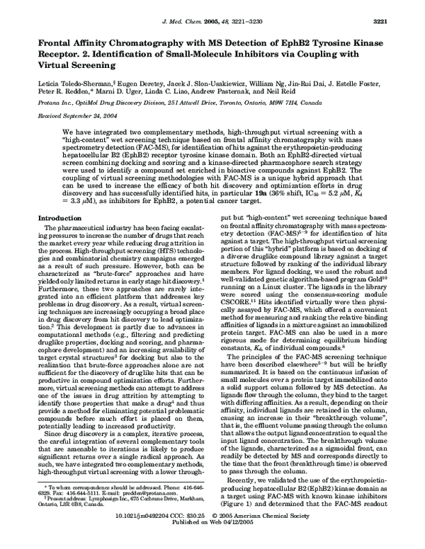 Pdf Frontal Affinity Chromatography With Ms Detection Fac Ms In