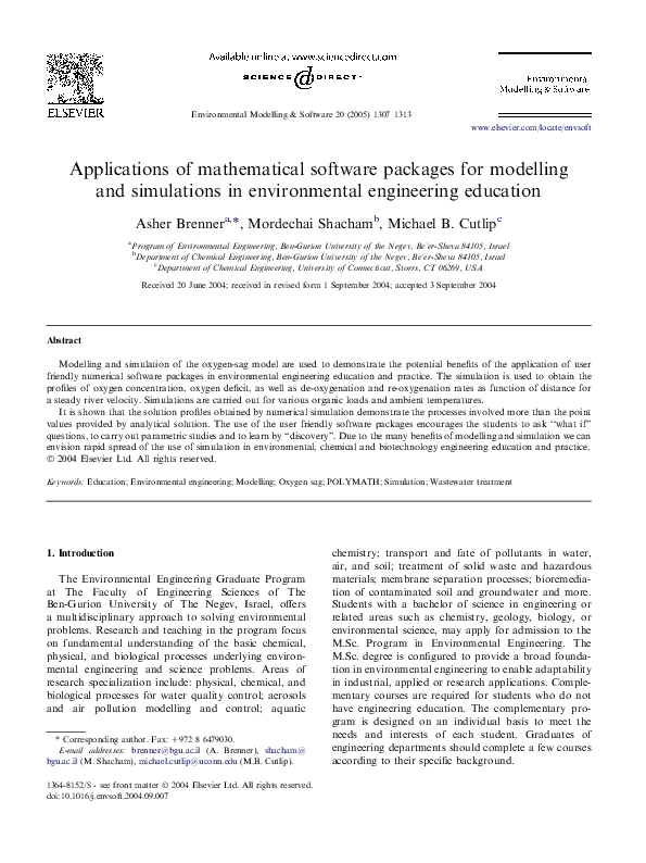 (PDF) Applications of mathematical software packages for modelling and simulations in ...