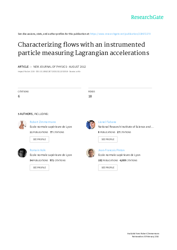 (PDF) Lagrangian Particle Technique for Flow Analysis