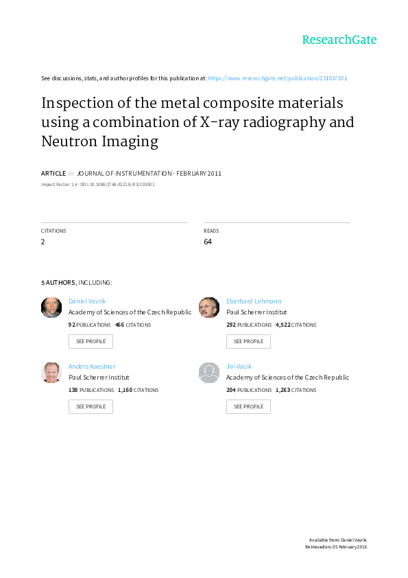 (PDF) Inspection of the metal composite materials using a combination ...