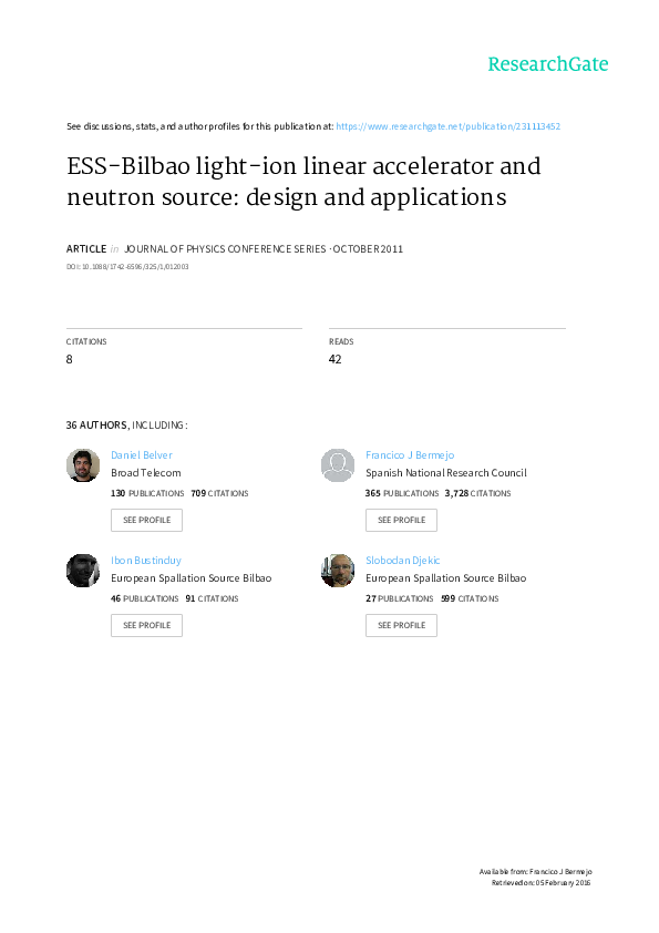 (PDF) ESS-Bilbao light-ion linear accelerator and neutron source ...