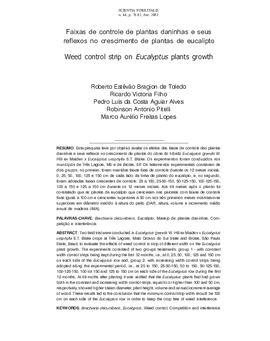 (PDF) Weed control strip on Eucalyptus plants growth