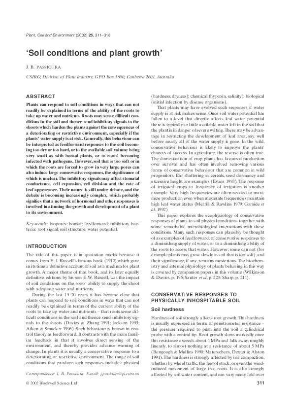 (PDF) Soil Conditions and Plant Growth