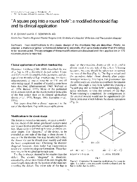 (PDF) “A square peg into a round hole”: a modified rhomboid flap and ...