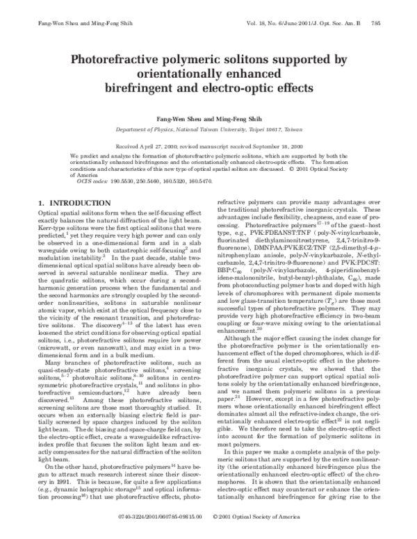 (PDF) Photorefractive polymeric solitons supported by orientationally ...