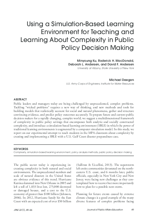 (PDF) Using a Simulation-Based Learning Environment for Teaching and Learning About Complexity ...