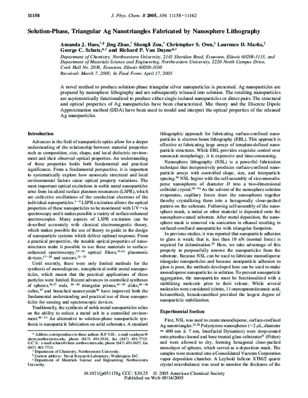 (PDF) Solution-Phase, Triangular Ag Nanotriangles Fabricated by ...