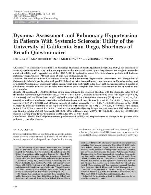 (PDF) Dyspnea assessment and pulmonary hypertension in patients with ...