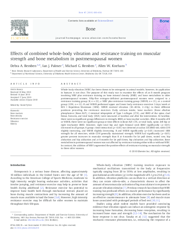 (PDF) Effects of combined whole-body vibration and resistance training on muscular strength and ...