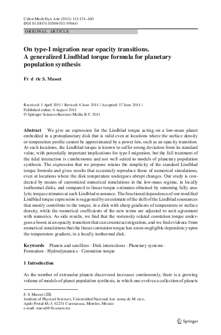 On type-I migration near opacity transitions. A generalized Lindblad ...