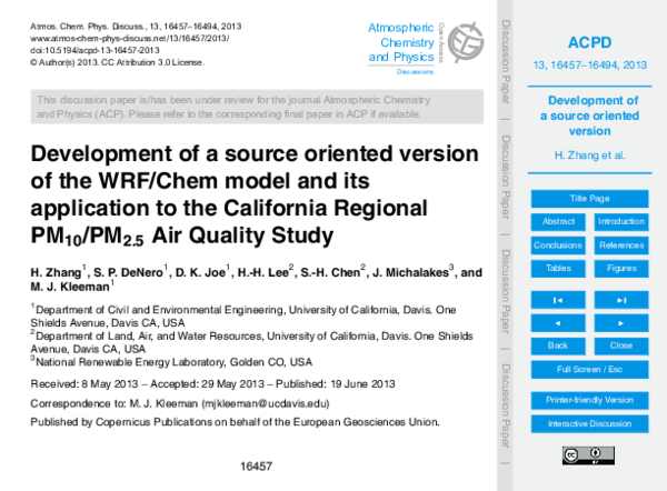 (PDF) Development of a source oriented version of the WRF/Chem model and its application to the ...