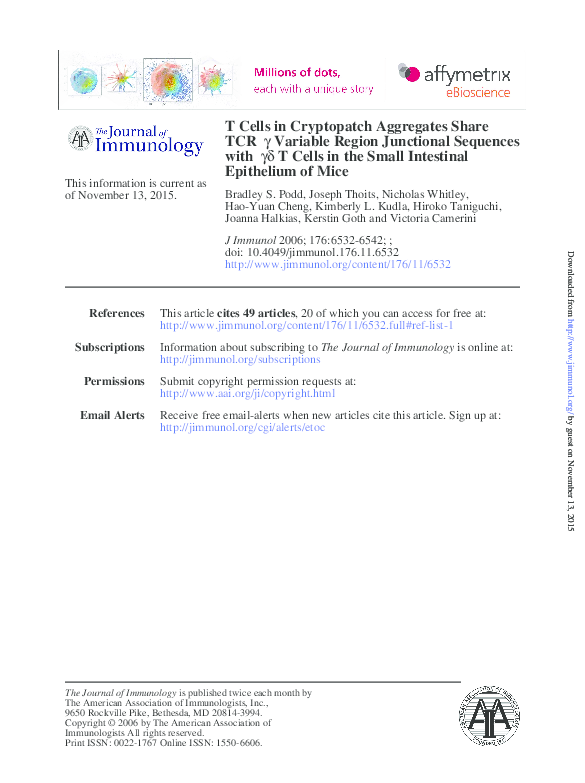 (PDF) T Cells in Cryptopatch Aggregates Share TCR Variable Region ...