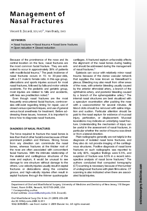 (PDF) Management of nasal fractures