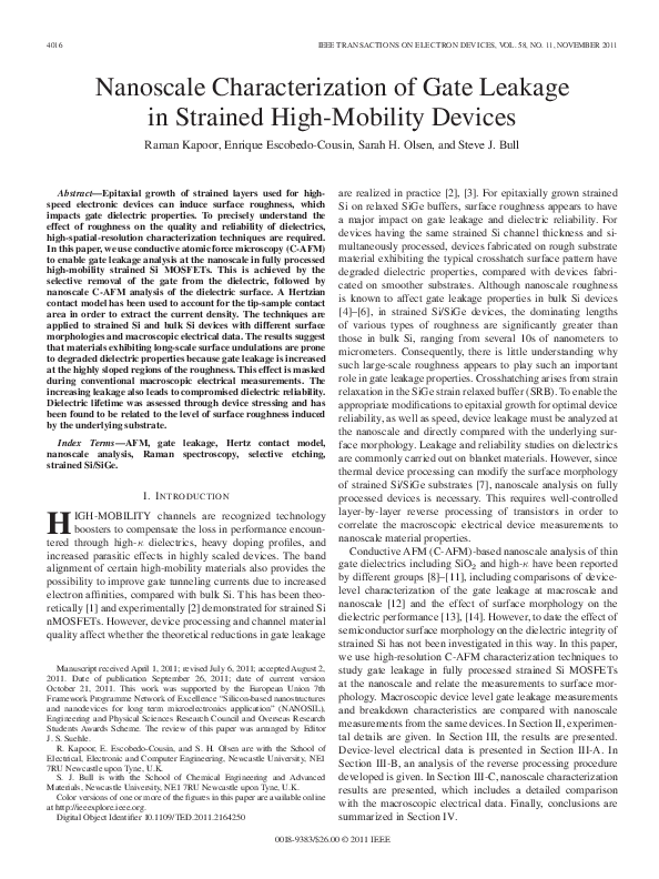(PDF) Nanoscale Characterization of Gate Leakage in Strained High ...