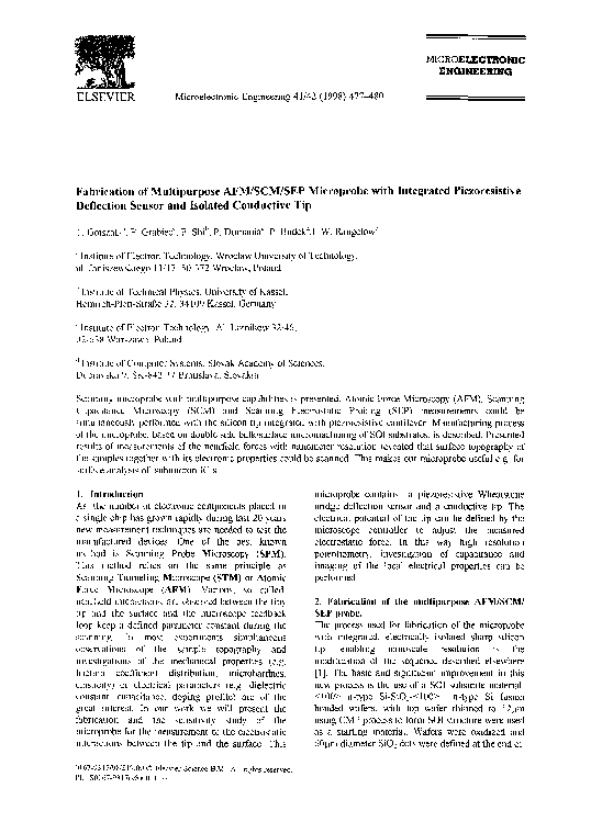 (PDF) Fabrication of multipurpose AFM/SCM/SEP microprobe with ...