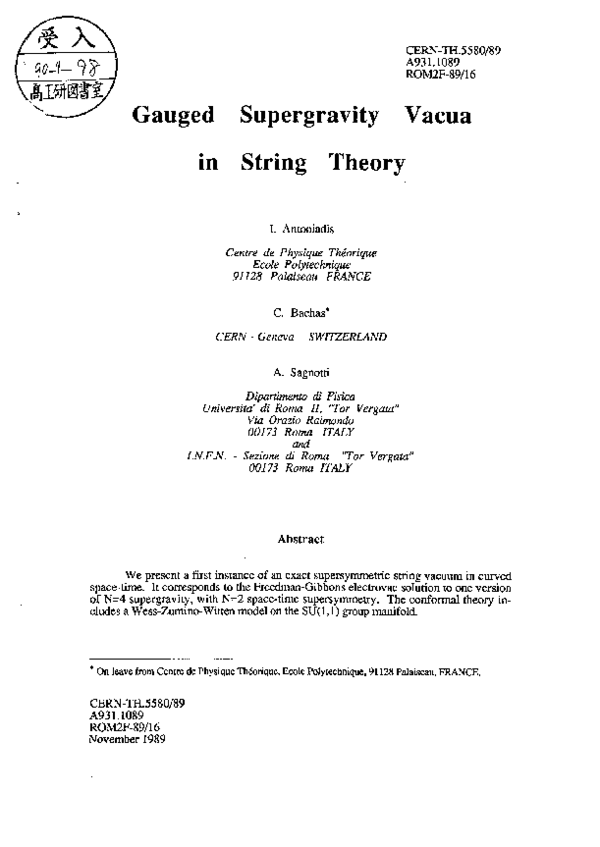 (PDF) Gauged supergravity vacua in string theory