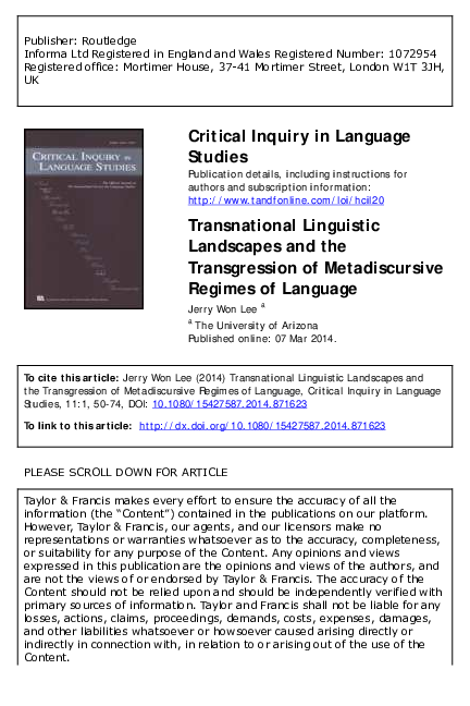 (PDF) Transnational Linguistic Landscapes and the Transgression of ...
