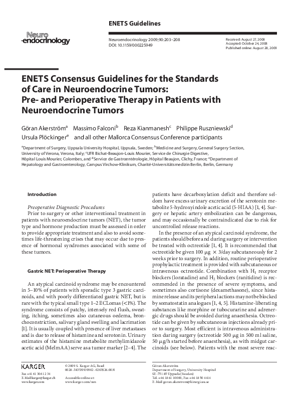 (PDF) ENETS Consensus Guidelines for the Standards of Care in ...
