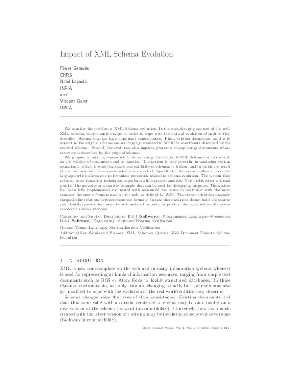 (PDF) Impact of XML Schema Evolution