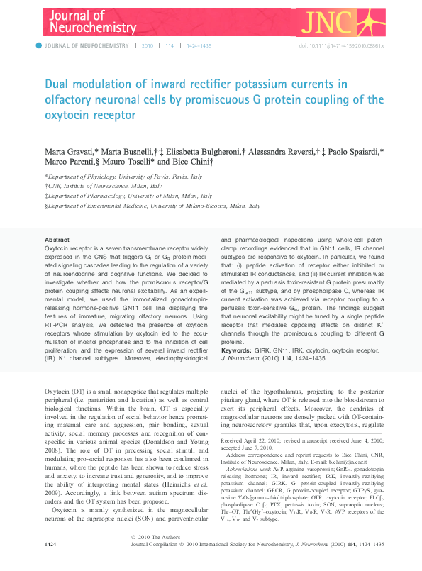 (PDF) Inward rectifier potassium (Kir) current in dopaminergic ...