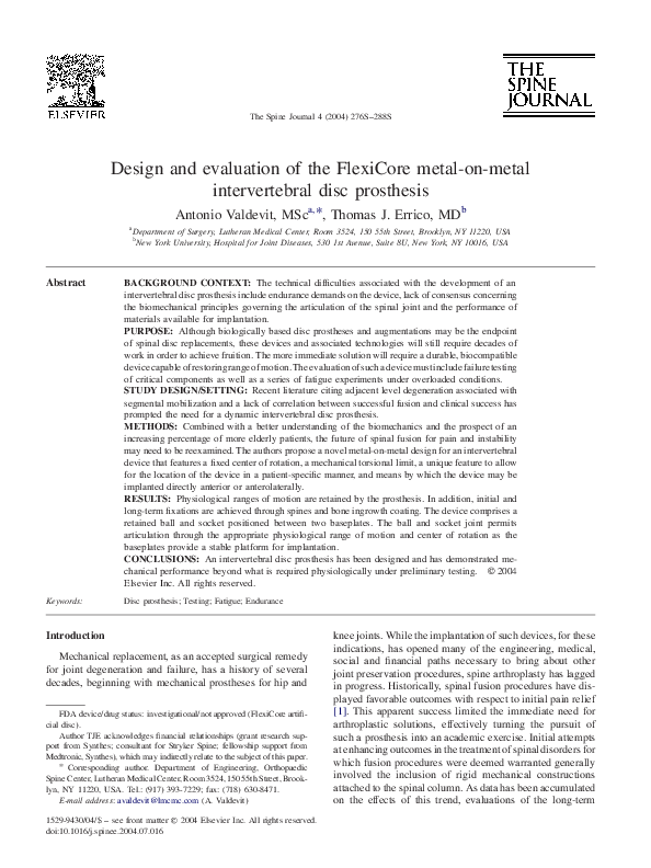 (PDF) Design and evaluation of the FlexiCore metal-on-metal ...