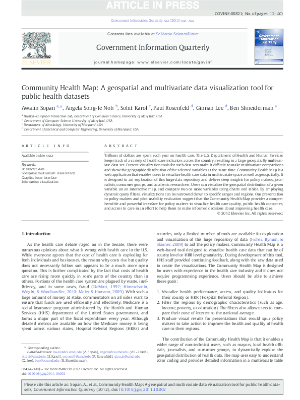 (PDF) Community Health Map: A geospatial and multivariate data ...