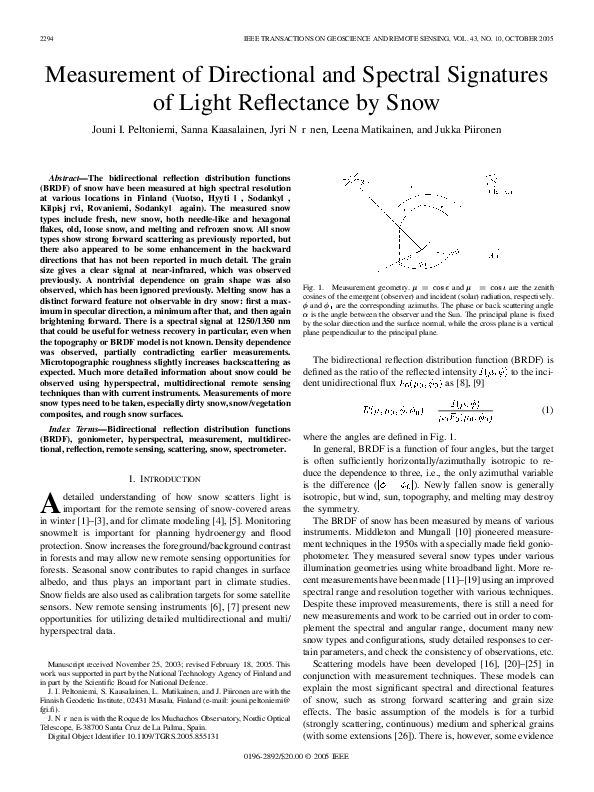 (PDF) Measurement of directional and spectral signatures of light ...