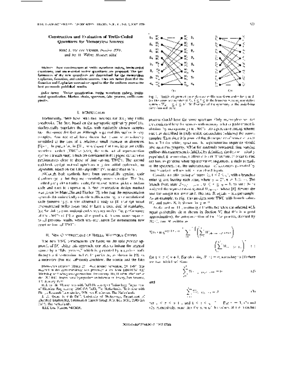 (PDF) Construction and evaluation of trellis-coded quantizers for memoryless sources