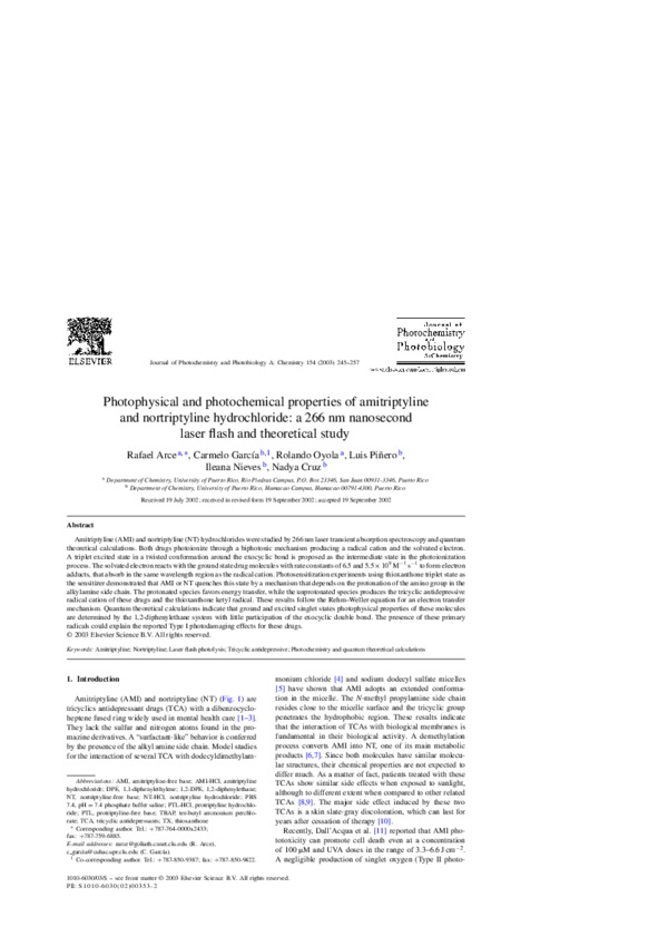 (PDF) Photophysical and photochemical properties of electronically ...