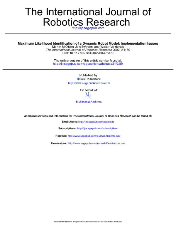 Pdf Maximum Likelihood Identification Of A Dynamical System Model For Speech Using The Em