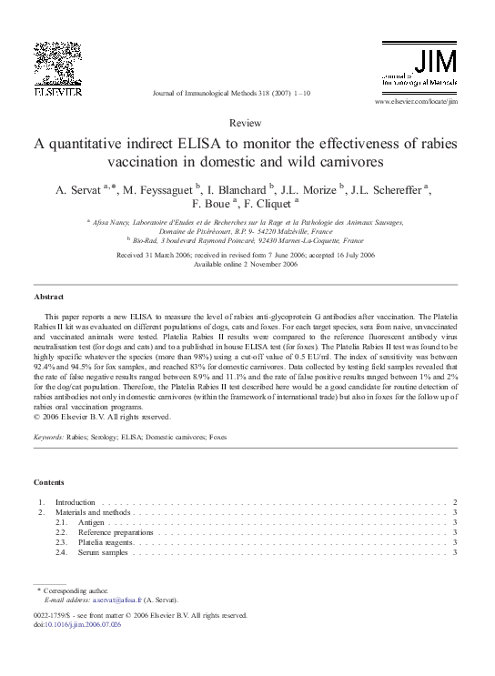 (PDF) A quantitative indirect ELISA to monitor the effectiveness of ...