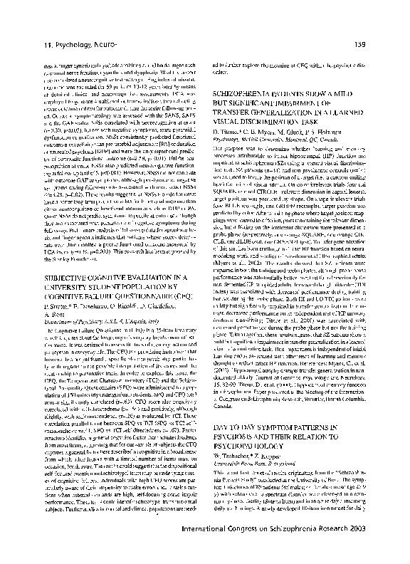 (PDF) Subjective cognitive evaluation in a university student ...