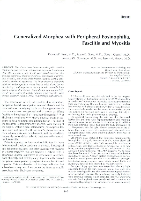 (PDF) Generalized morphea with peripheral eosinophilia, fasciitis and ...