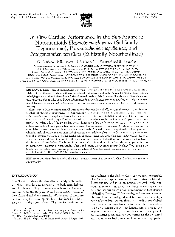 (PDF) In vitro cardiac performance in the sub-antarctic notothenioids ...