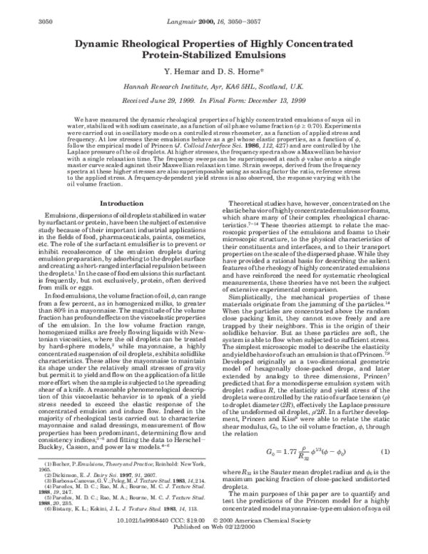 (PDF) Dynamic Rheological Properties of Highly Concentrated Protein ...