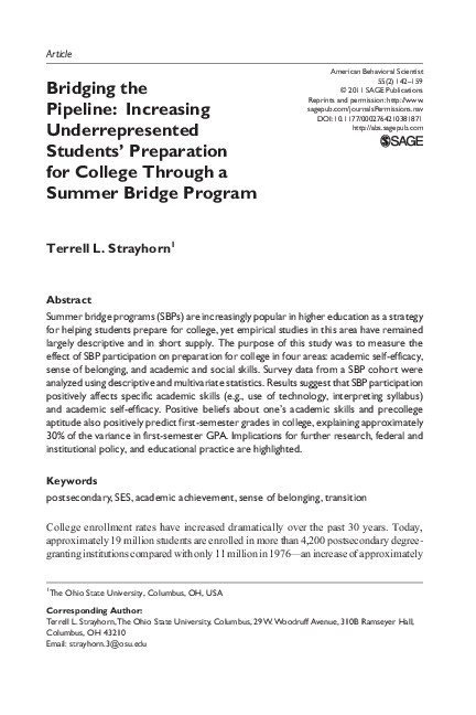 (PDF) Bridging the Pipeline: Increasing Underrepresented Students ...